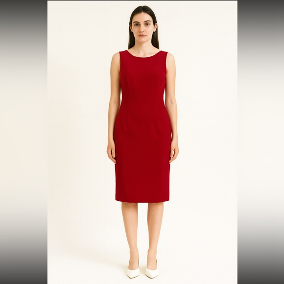 Kasper | Dresses | Kasper Classic Red Midi Dress | Poshmark